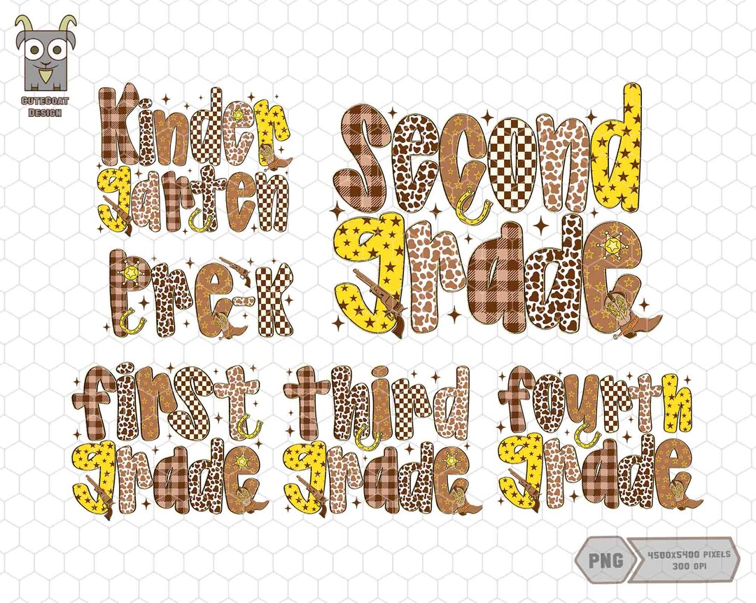 Howdy School Png Bundle, Pre-k to 5th Grade Png, Western School Png ...
