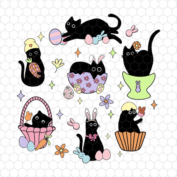 Black Cat Easter - Etsy
