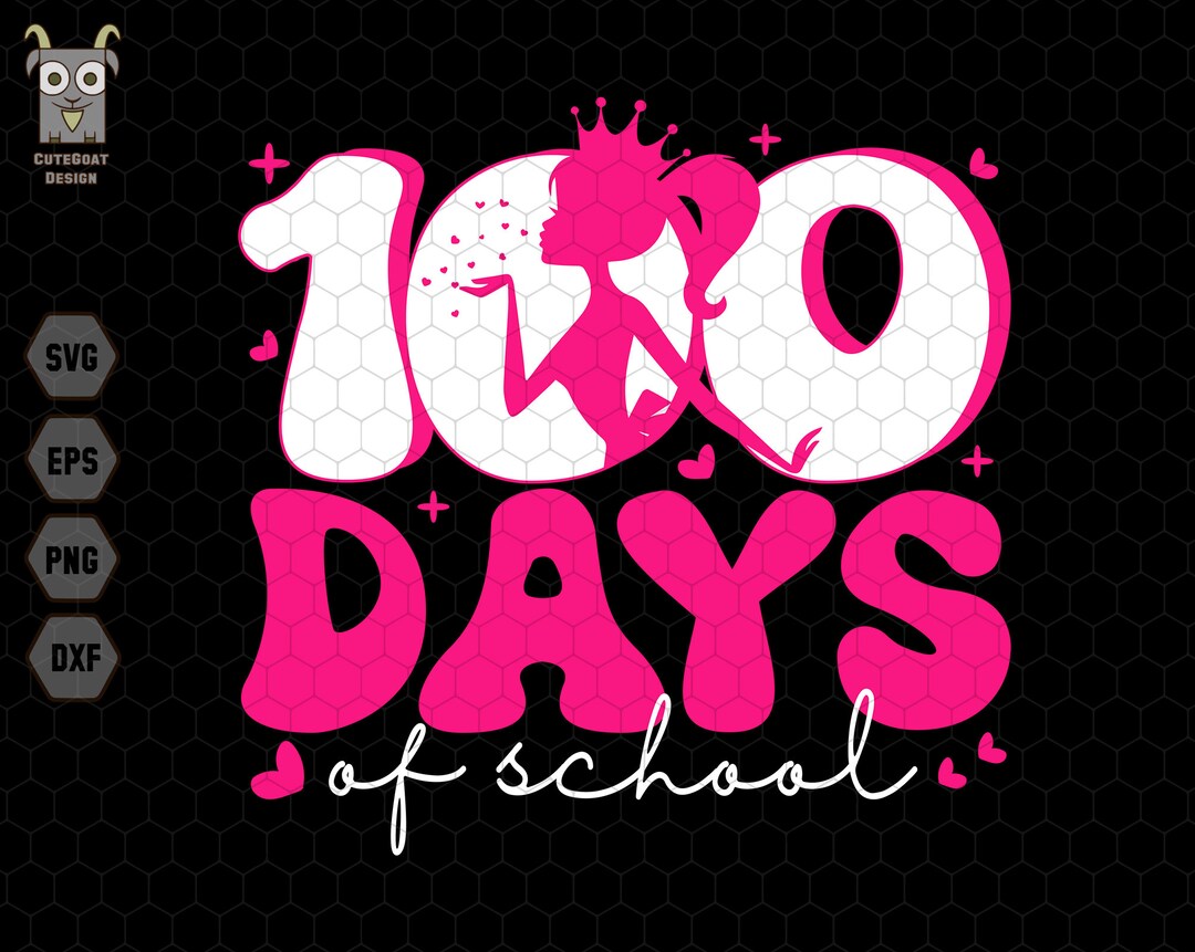 100 Days Of School Barbi Svg Pink Doll Girl Svg School 100th Day Svg