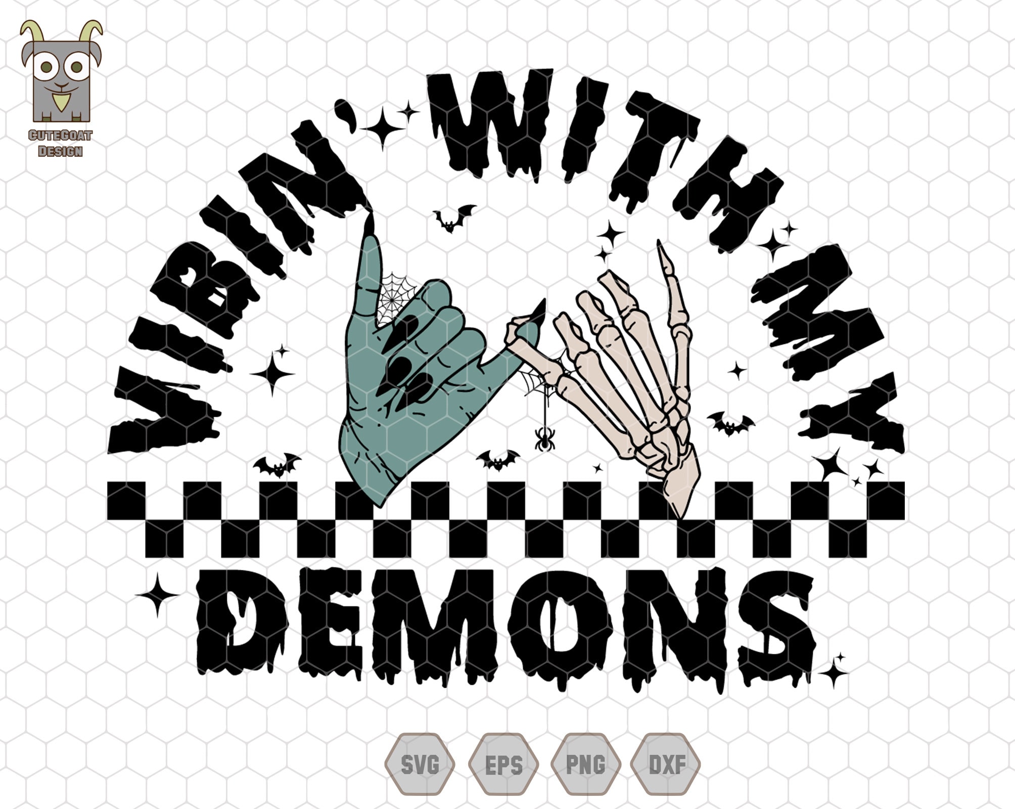 Vibin With My Demons Svg, Funny Halloween Svg, Trendy Halloween ...