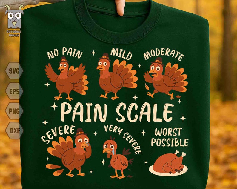 Pain Scale Turkey Thanksgiving Svg, Thanksgiving Nurse Svg, Fall ...