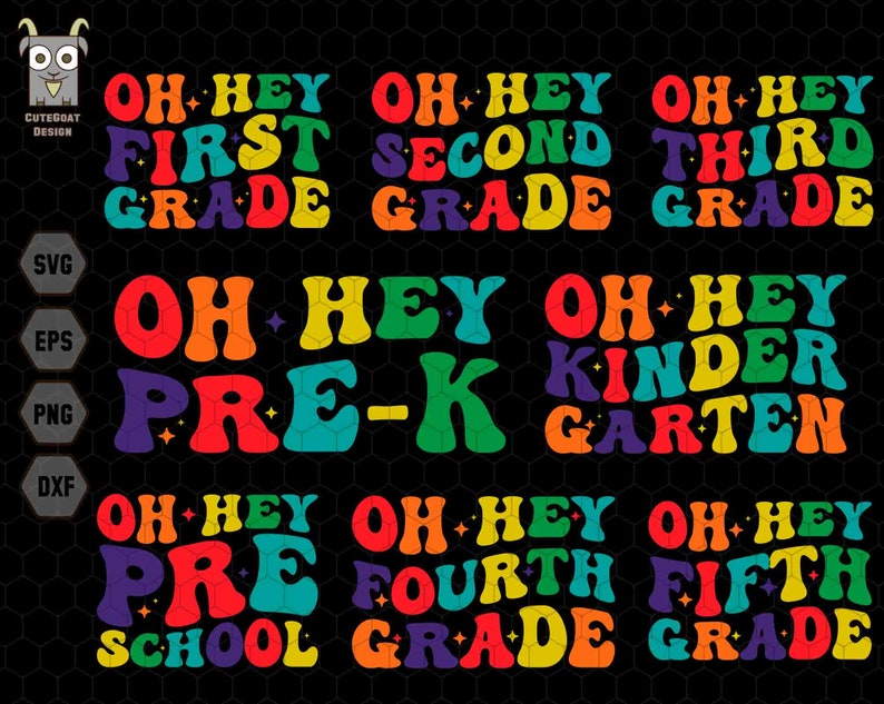 Oh Hey Grade Grade, Back to School Svg Bundle, Retro Teacher Svg ...
