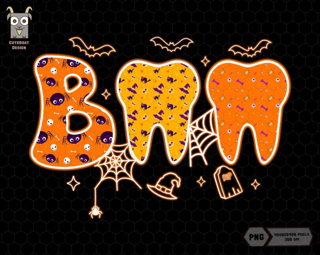 Halloween Dental Life Png, Halloween Dentist Png, Retro Halloween Png ...