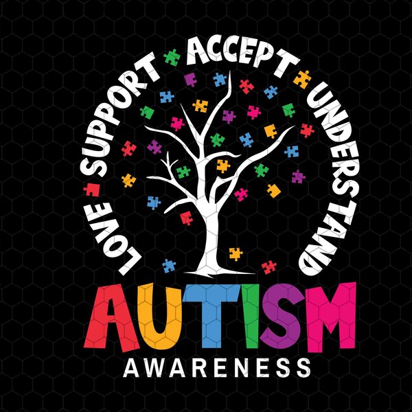 Autism Awareness Tree Svg - Etsy
