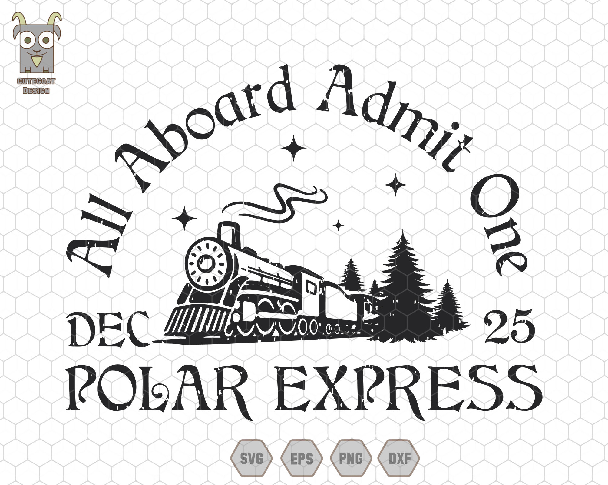 All Aboard Admit One Polar Express Svg, Train Christmas Svg, Christmas Movie Svg, Christmas ...