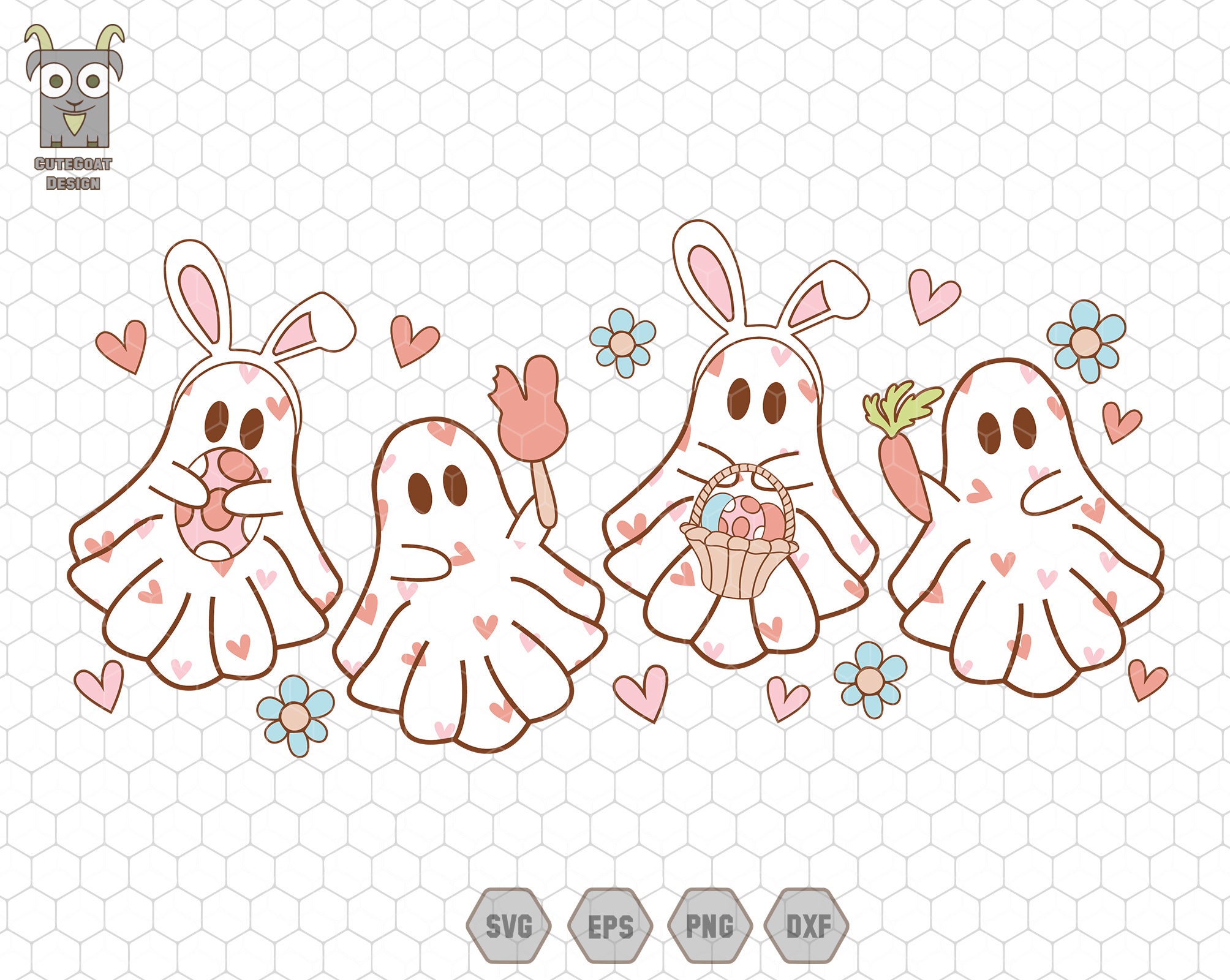 Easter Ghost Svg, Bunny Ghost Svg Png, Spooky Easter Svg, Easter Egg ...