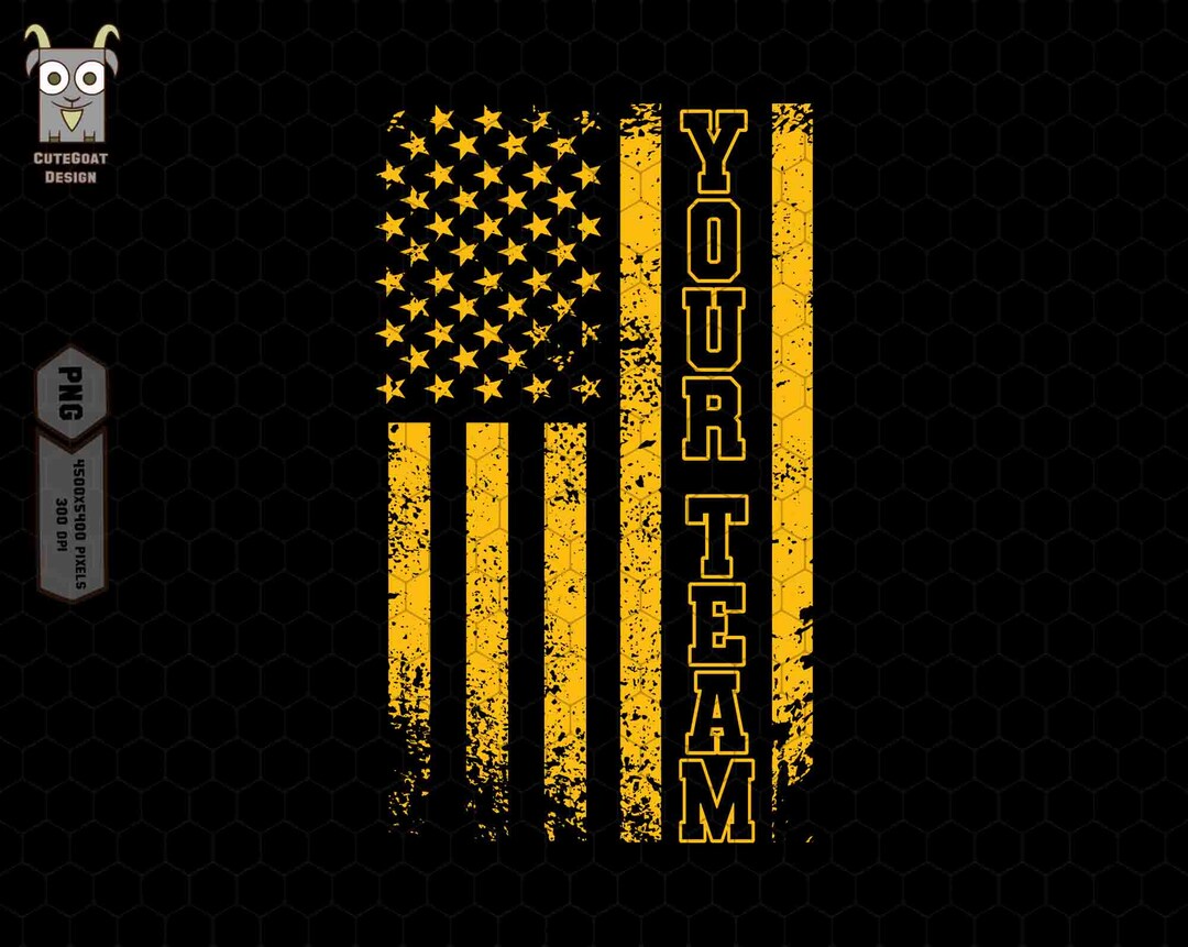 Personalized Team American Flag Png, Custom Team Name Png, Sports Lover ...