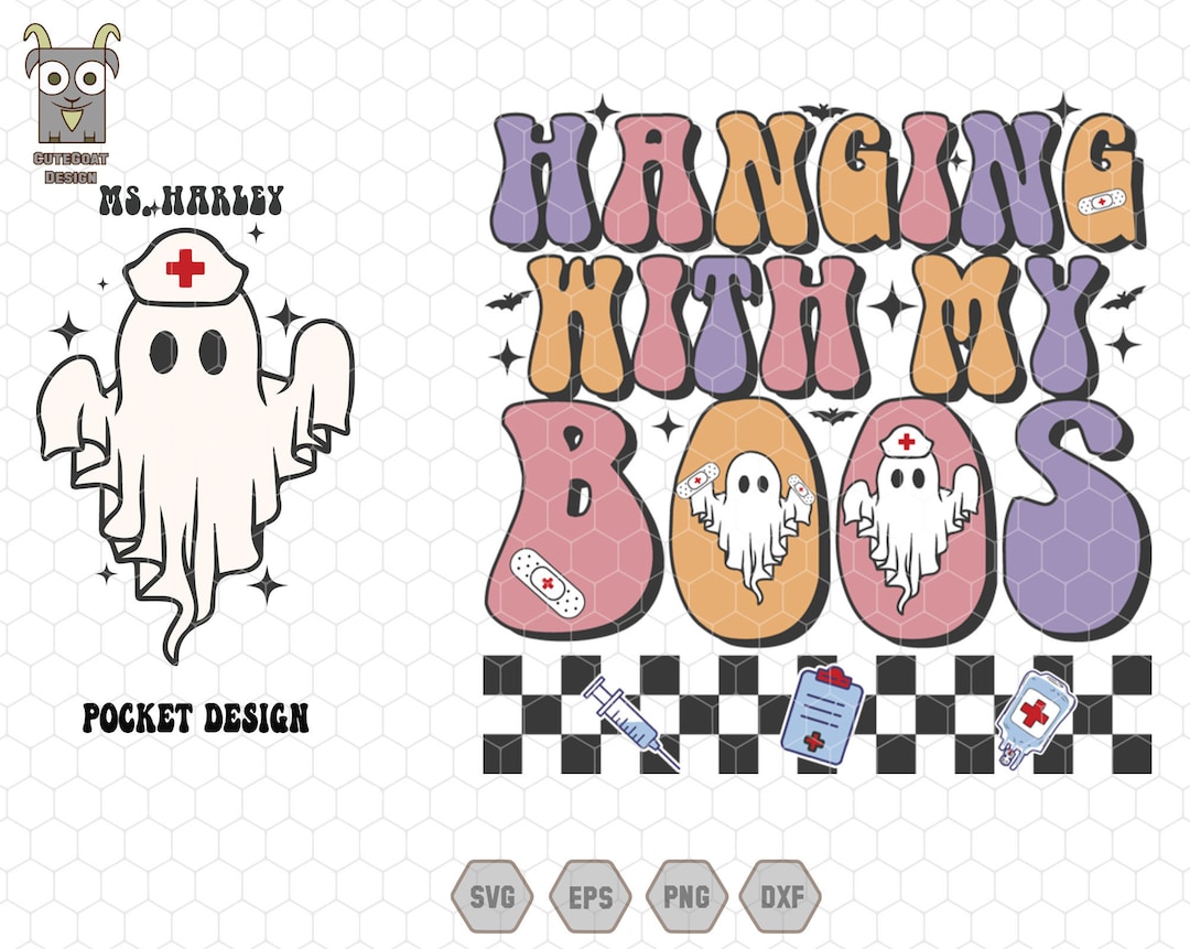 Custom Nurse Halloween Svg, Hanging With My Boos Svg, Spooky Nurse Svg ...