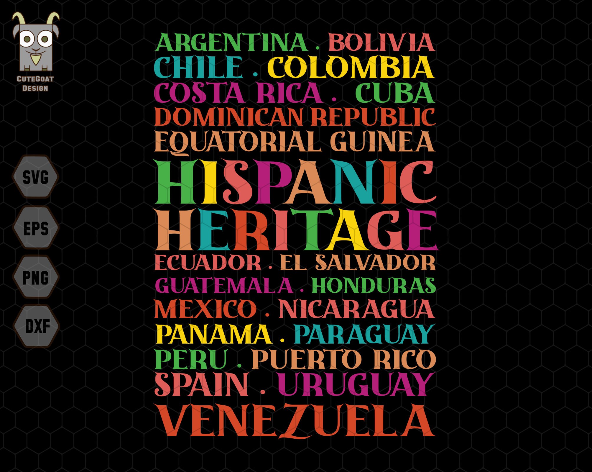 Hispanic Heritage Svg, Mes De La Svg, Herencia Hispana Svg, Hispanic ...