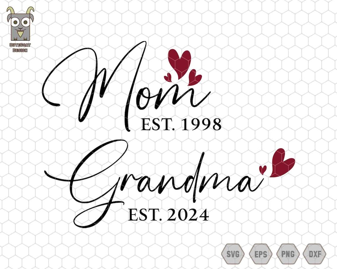 Personalized Mom Est Svg, Grandma Est Svg, Mother's Day Svg, Custom Mom ...