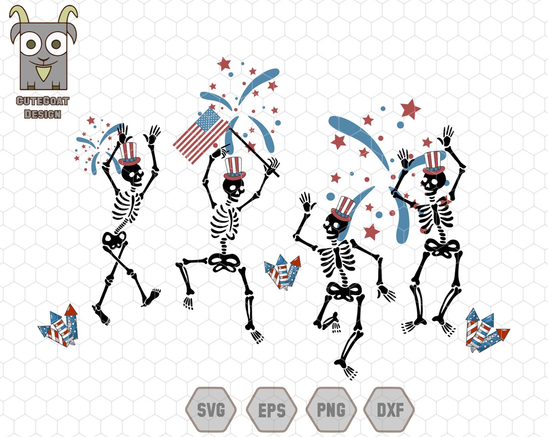 Fourth of July Skeleton Svg, Skeleton Dancing Svg, Funny 4th of July ...