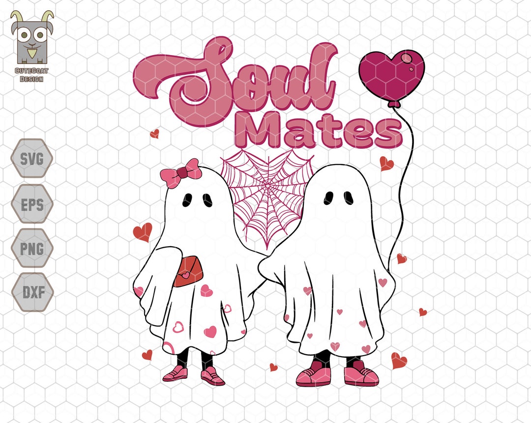 Soul Mates Svg, Ghost Couple Svg, Happy Valentine's Day, Valentine ...