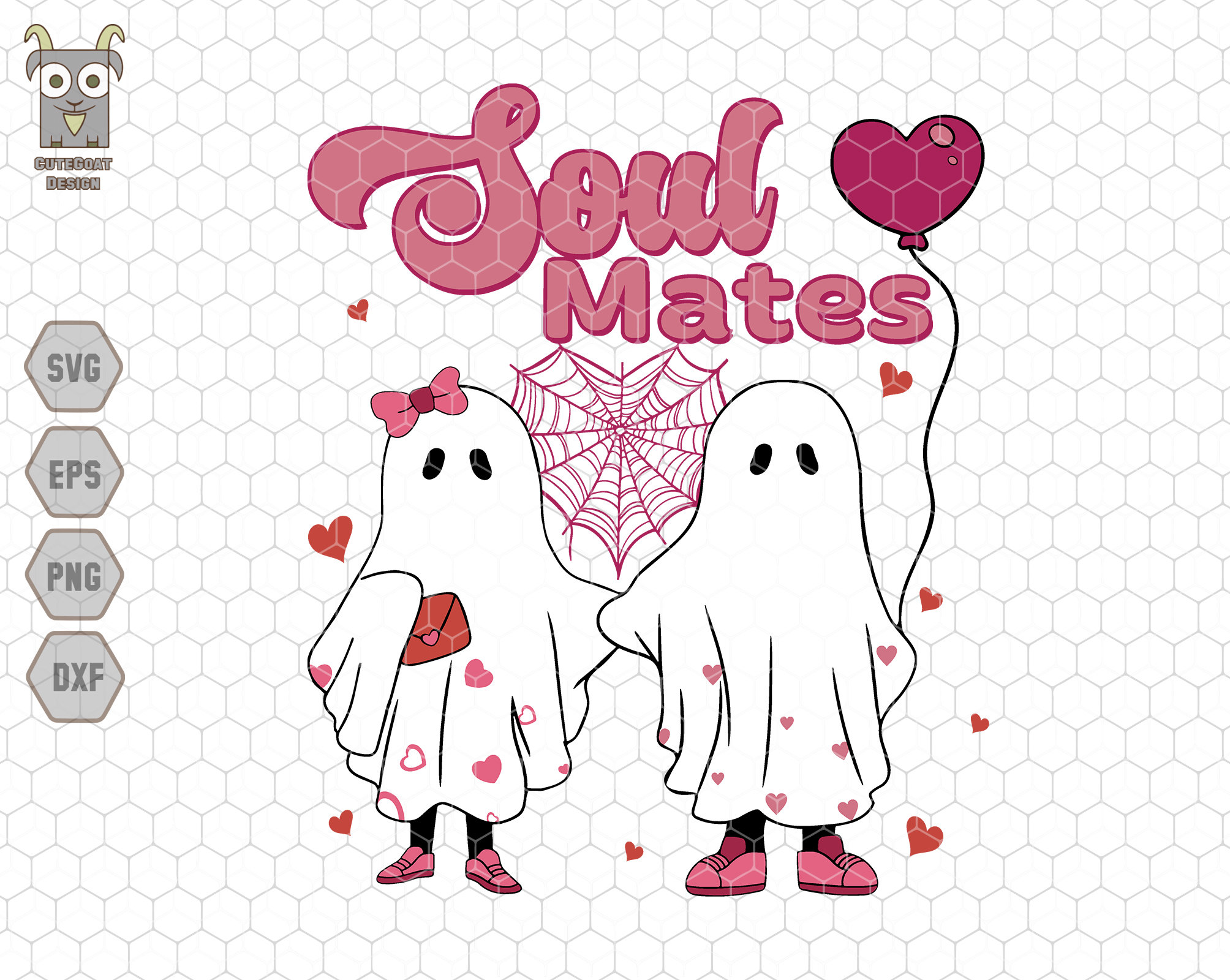 Soul Mates Svg, Ghost Couple Svg, Happy Valentine's Day, Valentine ...
