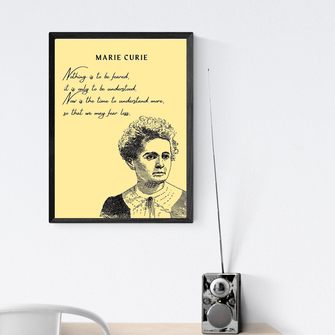 Marie Curie Quote Art Printable yellow/pastels. Science Poster for Home ...