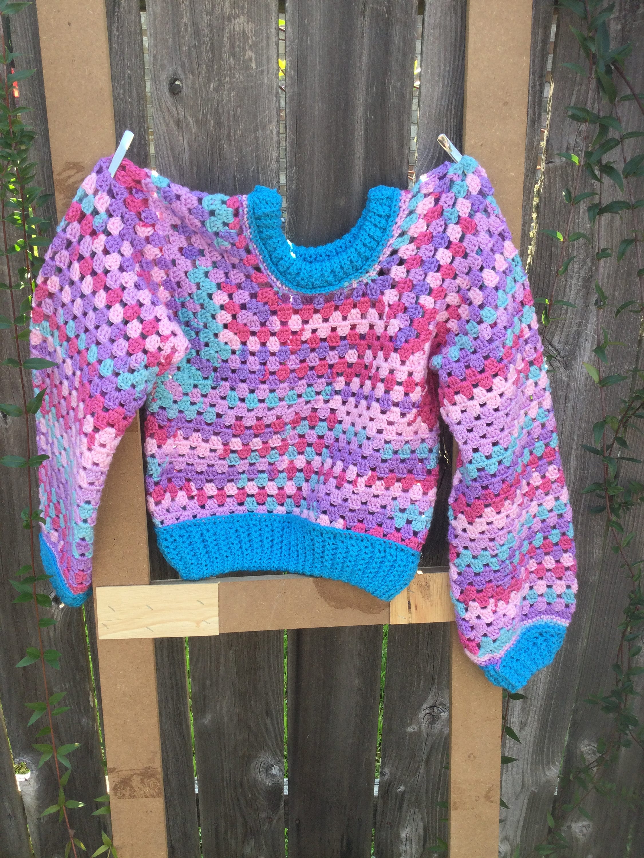 Crochet Granny Sweater in Pastel Colors - Etsy