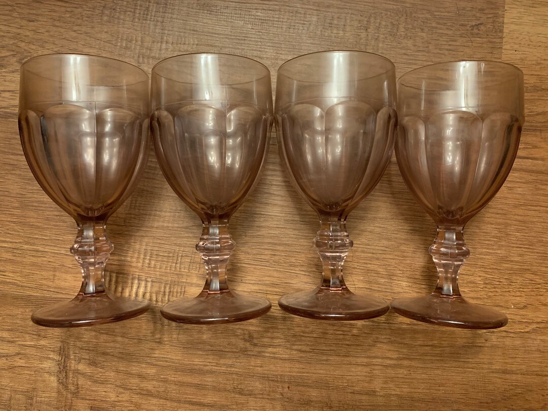 Set of 4 Pink Duratuff Goblet Glasses - Etsy