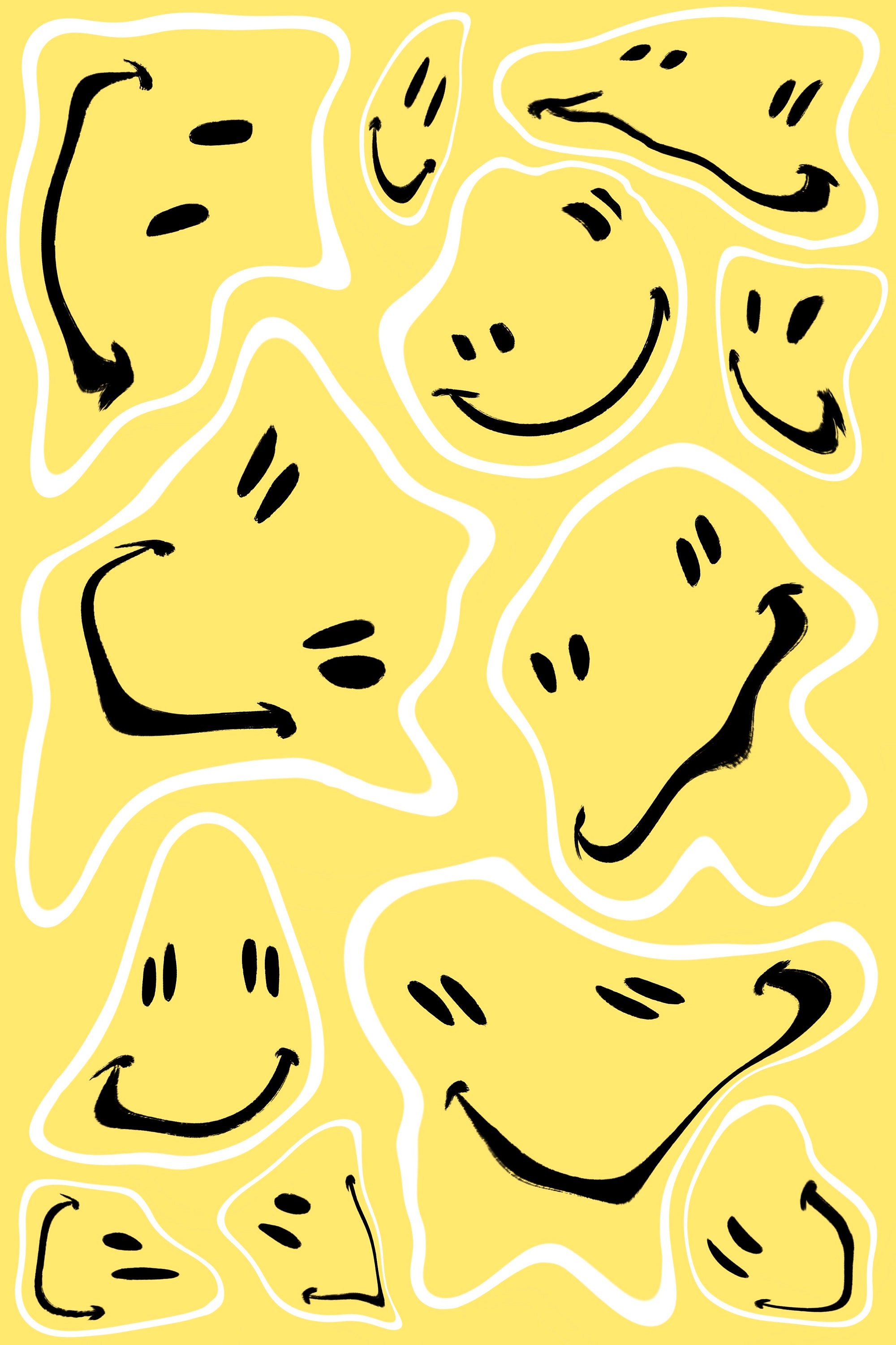 Abstract Smileys Wall Art Wall Print Melted Smile Bedroom - Etsy