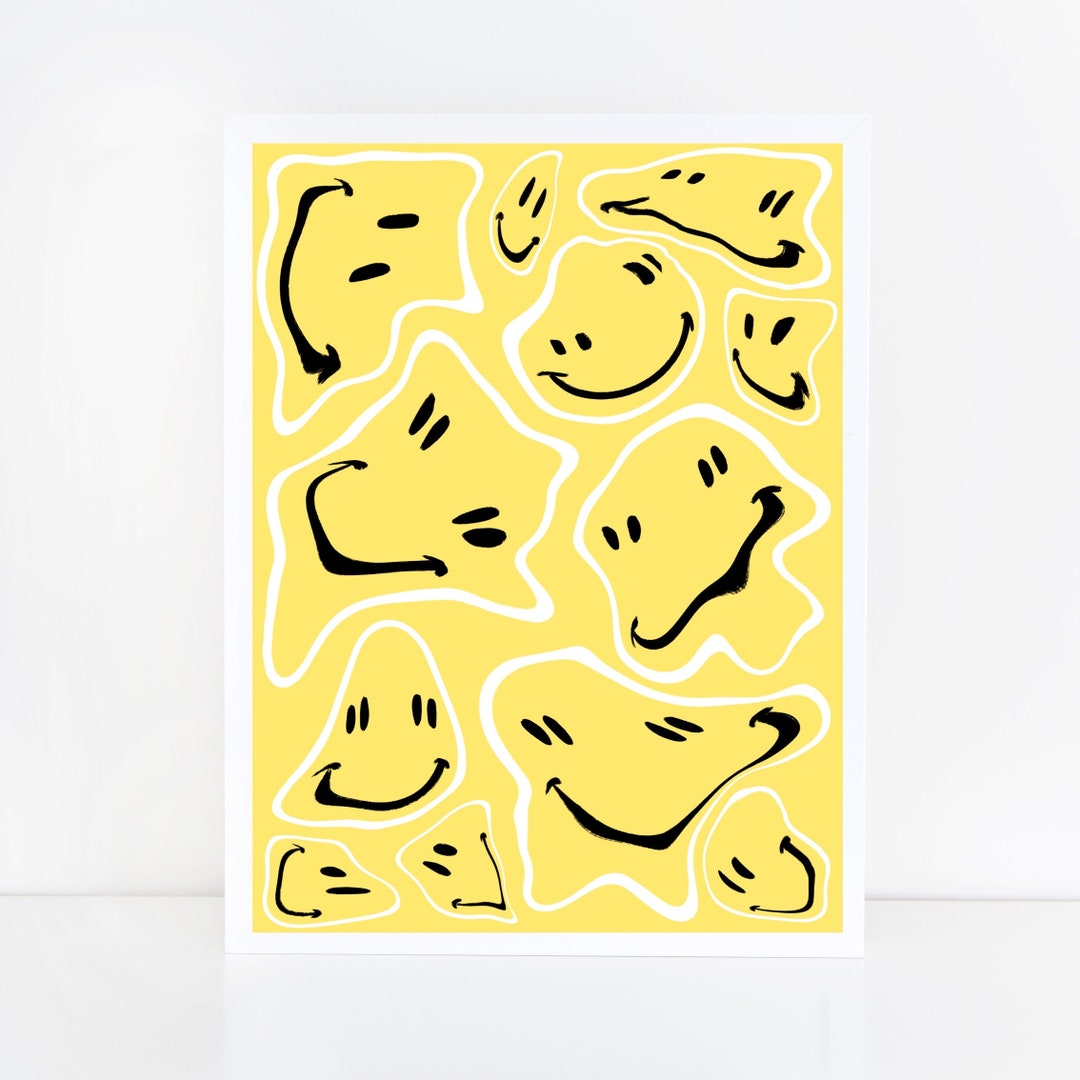Abstract Smileys Wall Art Wall Print Melted Smile Bedroom - Etsy