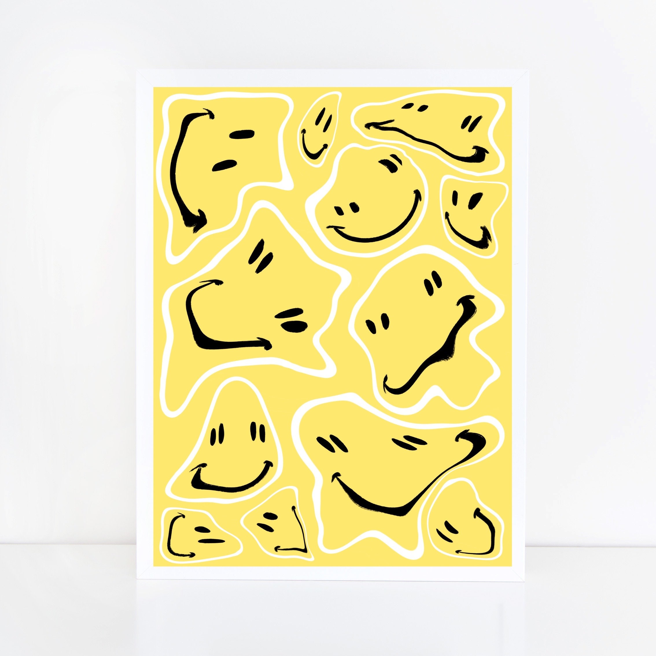 Abstract Smileys Wall Art Wall Print Melted Smile Bedroom - Etsy