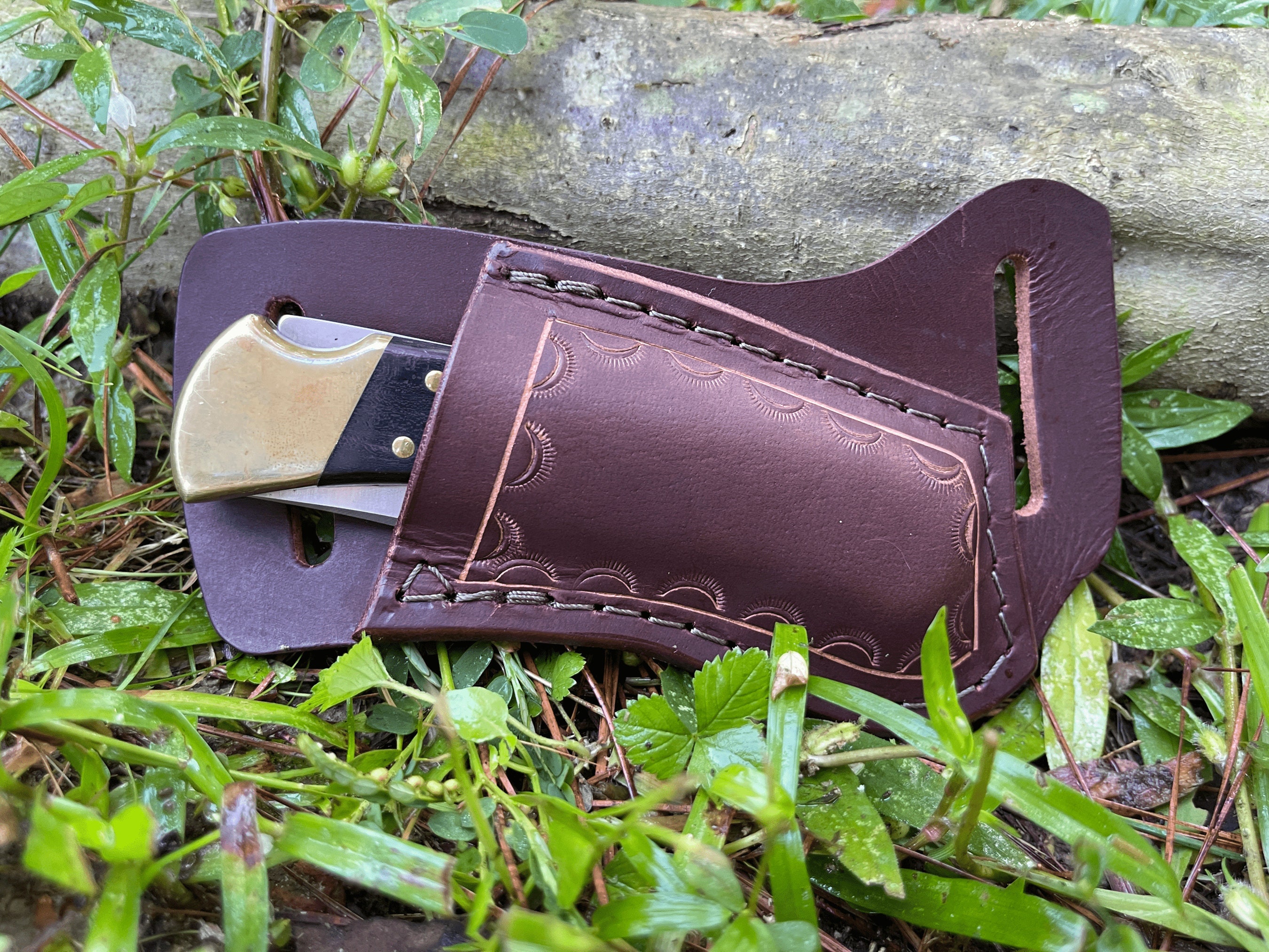 Tooled Leather Knife Sheath for Buck 110, Buck 112, Old Timer 70T ...