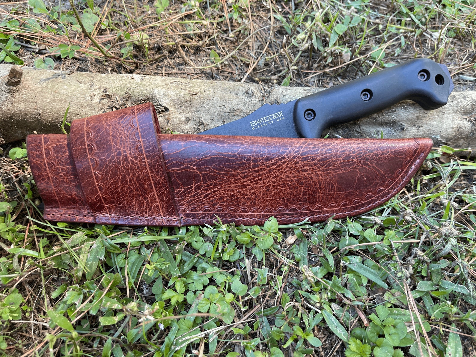 Leather Knife Sheath for Ka-bar Becker BK9 Combat Bowie - Etsy