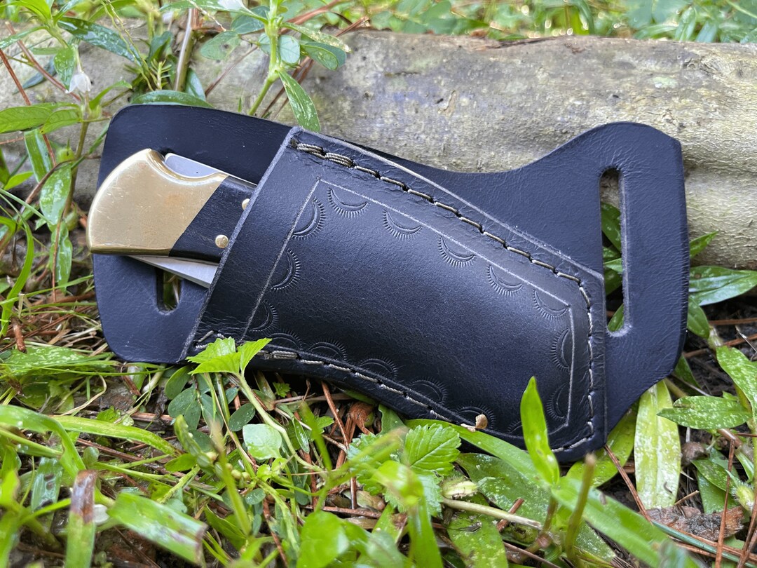 Tooled Leather Knife Sheath for Buck 110, Buck 112, Old Timer 70T ...