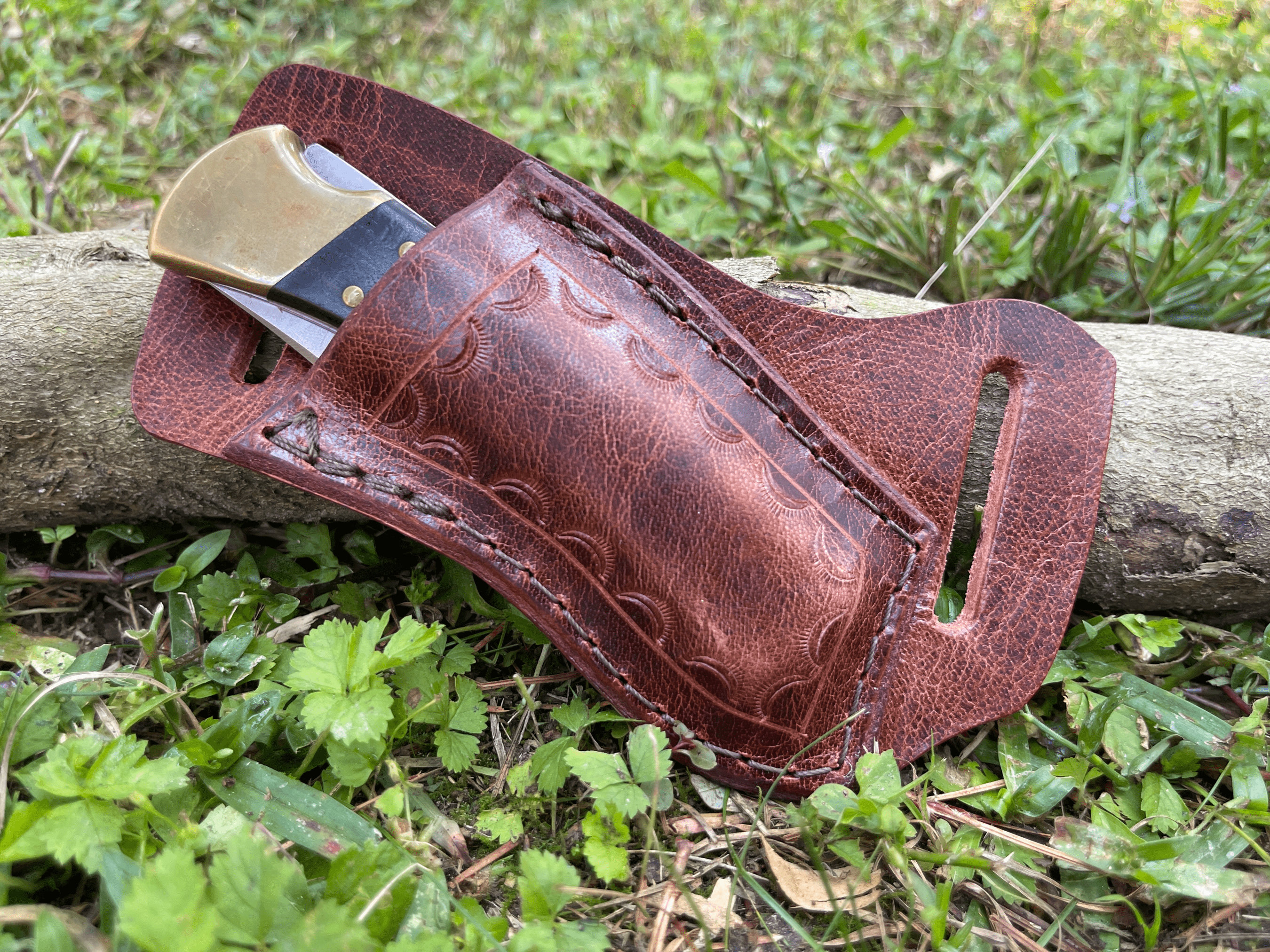 Tooled Leather Knife Sheath for Buck 110, Buck 112, Old Timer 70T ...
