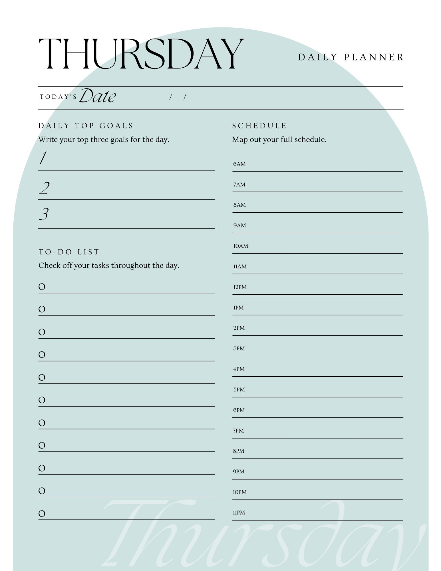 Downloadable Daily Weekly Planner, Arch Planner, Instant Download ...