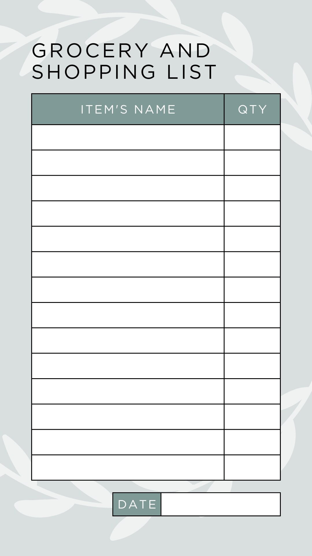 Downloadable Simplistic Shopping List - Etsy