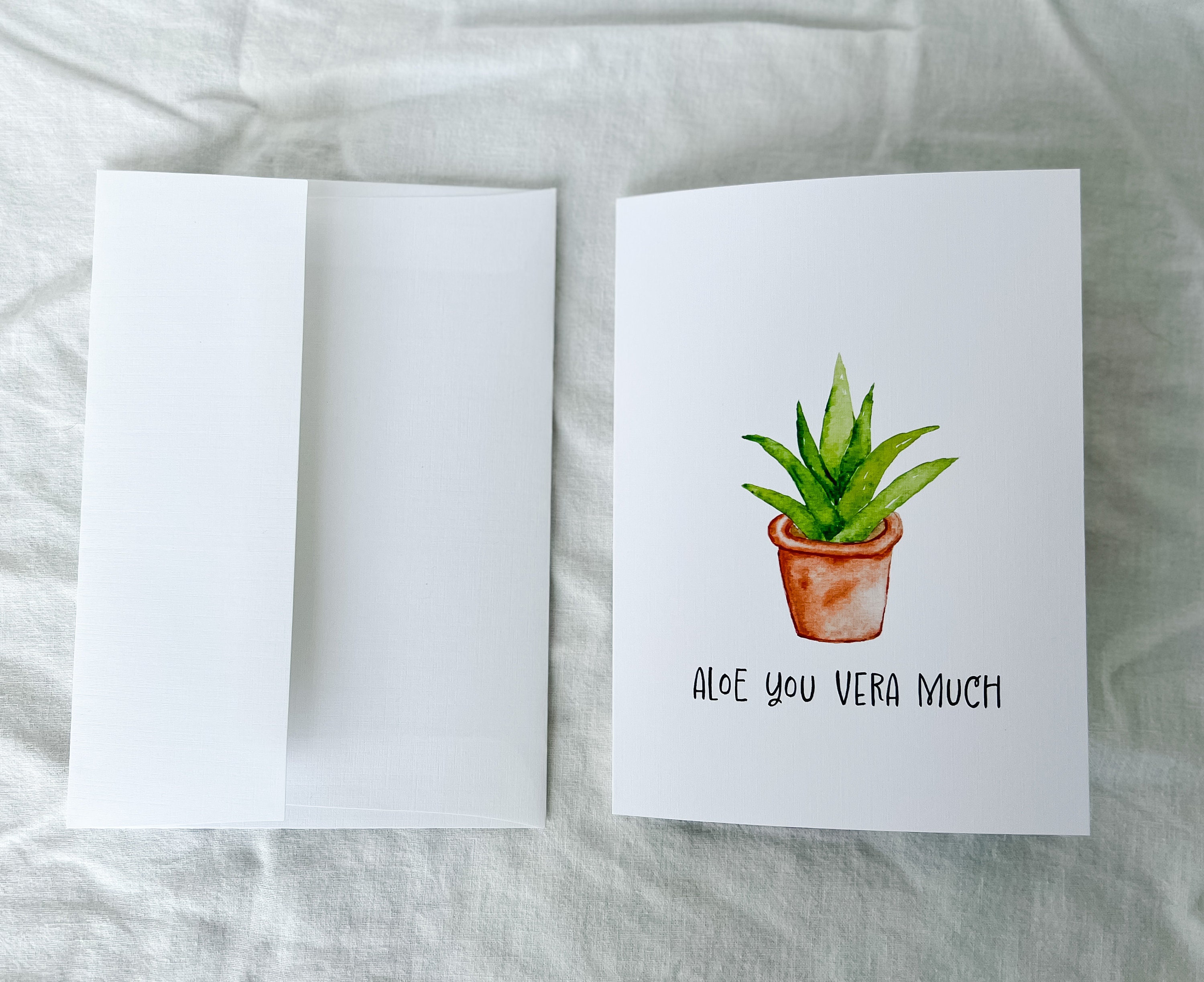 Watercolor Plant Pun Cards Set of Greeting Cards Assorted Set of Cards ...