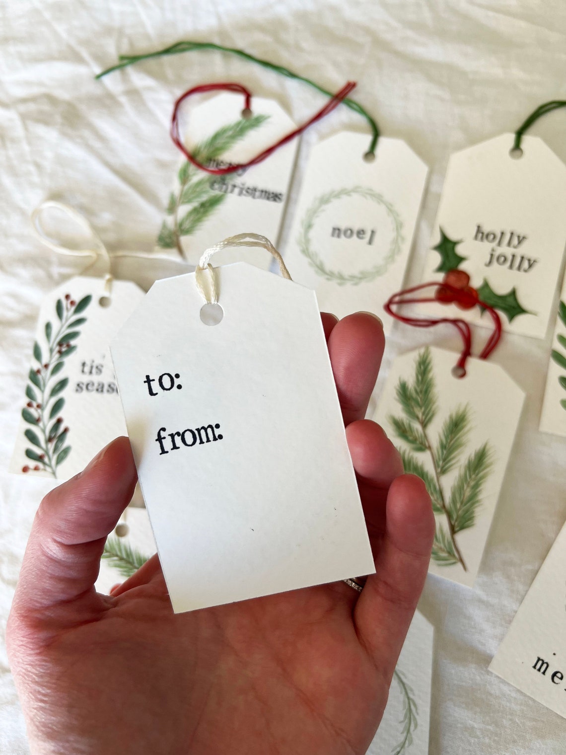 Set of 10 Hand Painted Watercolor Gift Tags Christmas Gift - Etsy
