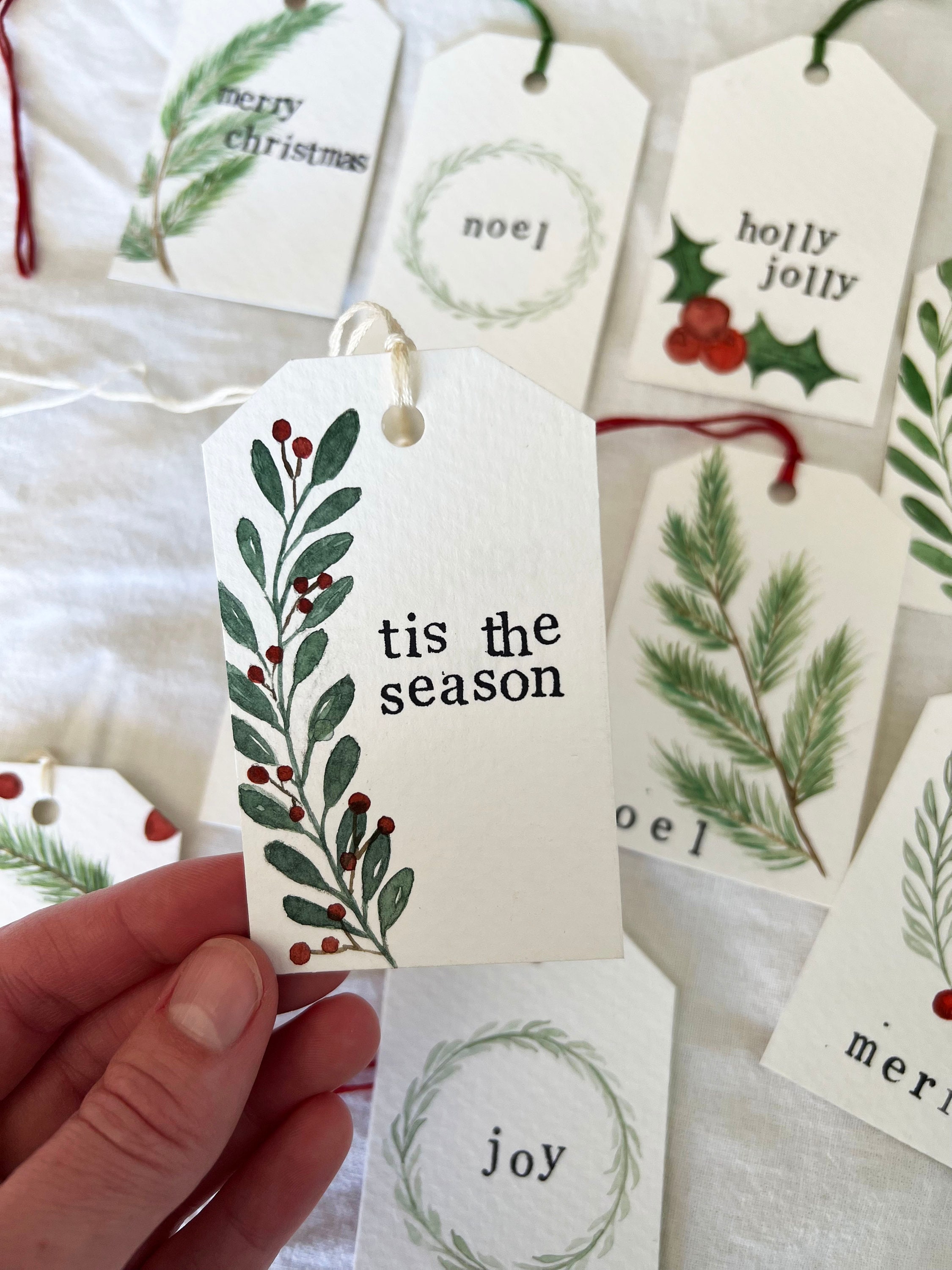 Set of 10 Hand Painted Watercolor Gift Tags | Christmas Gift Tags ...