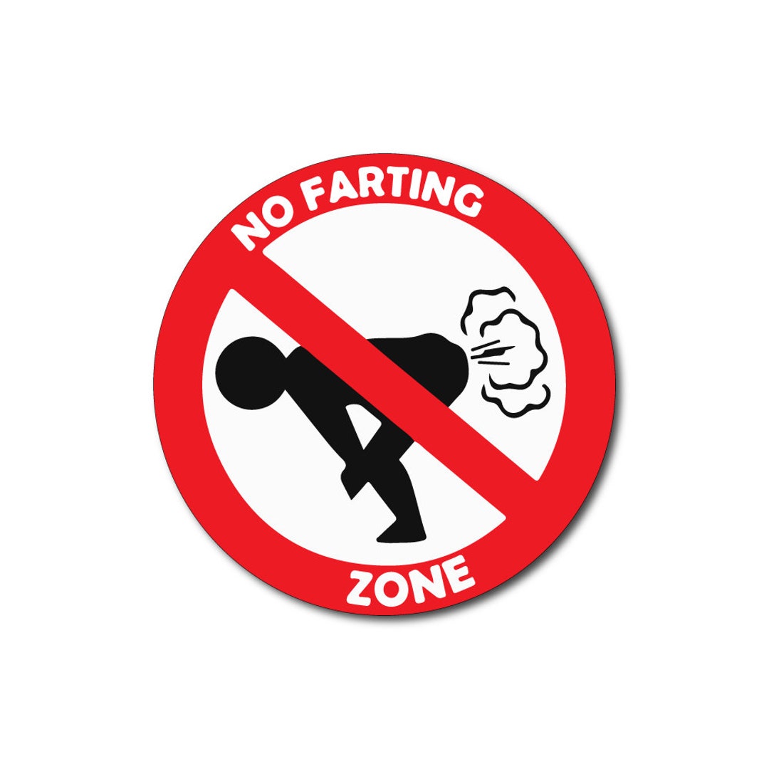 No Farting Zone Sticker Decal Vinyl Car Mancave Prank Joke Office Warning Mancave Caution Sign ...