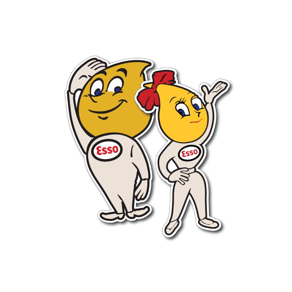 Esso Mascots Sticker Decal Vinyl Car Mancave Gas Oil Hot Rat Rod Garage ...