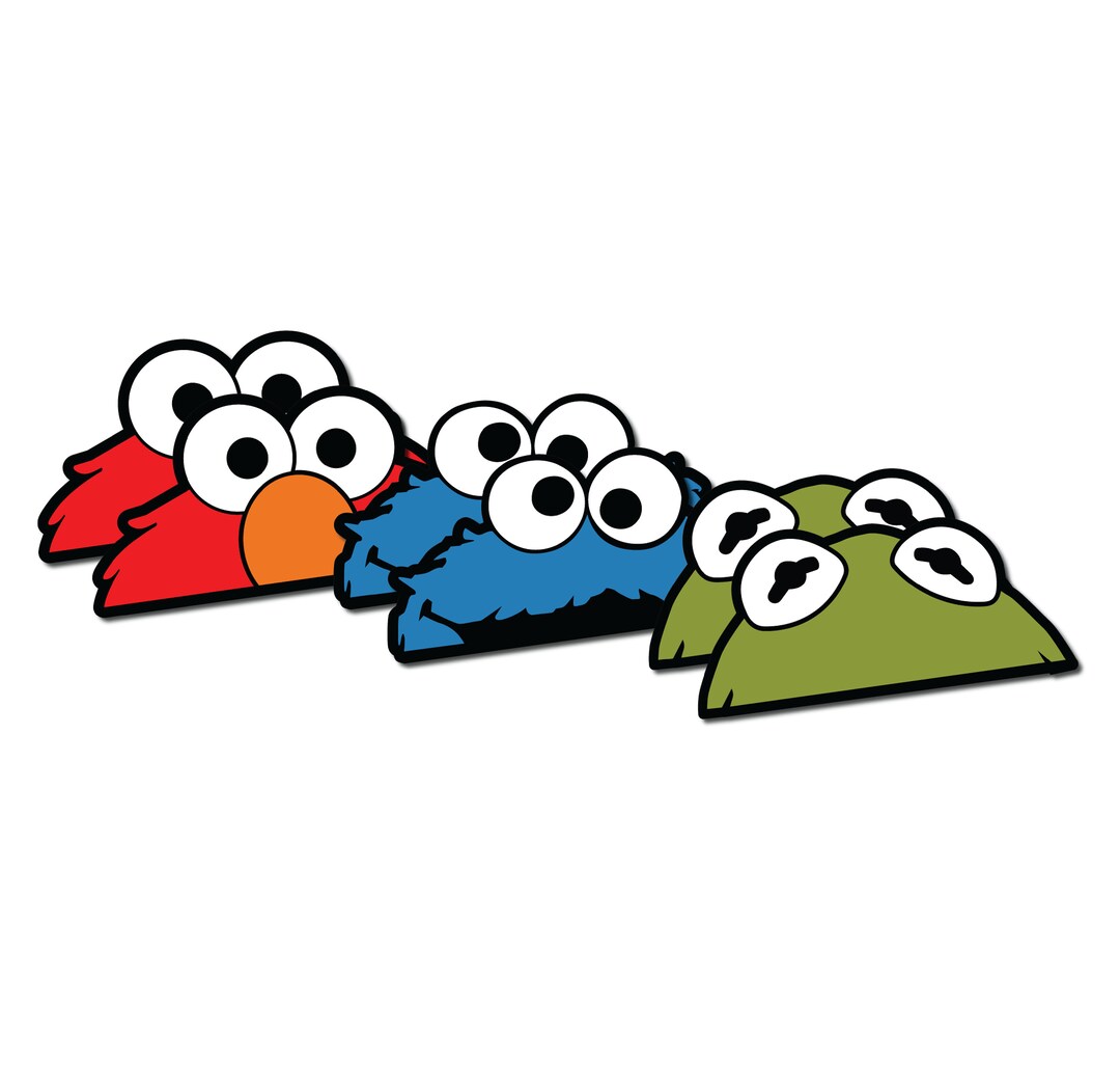 Elmo Cookie Monster Kermit Sticker Decal Vinyl Funny Meme Peeper ...