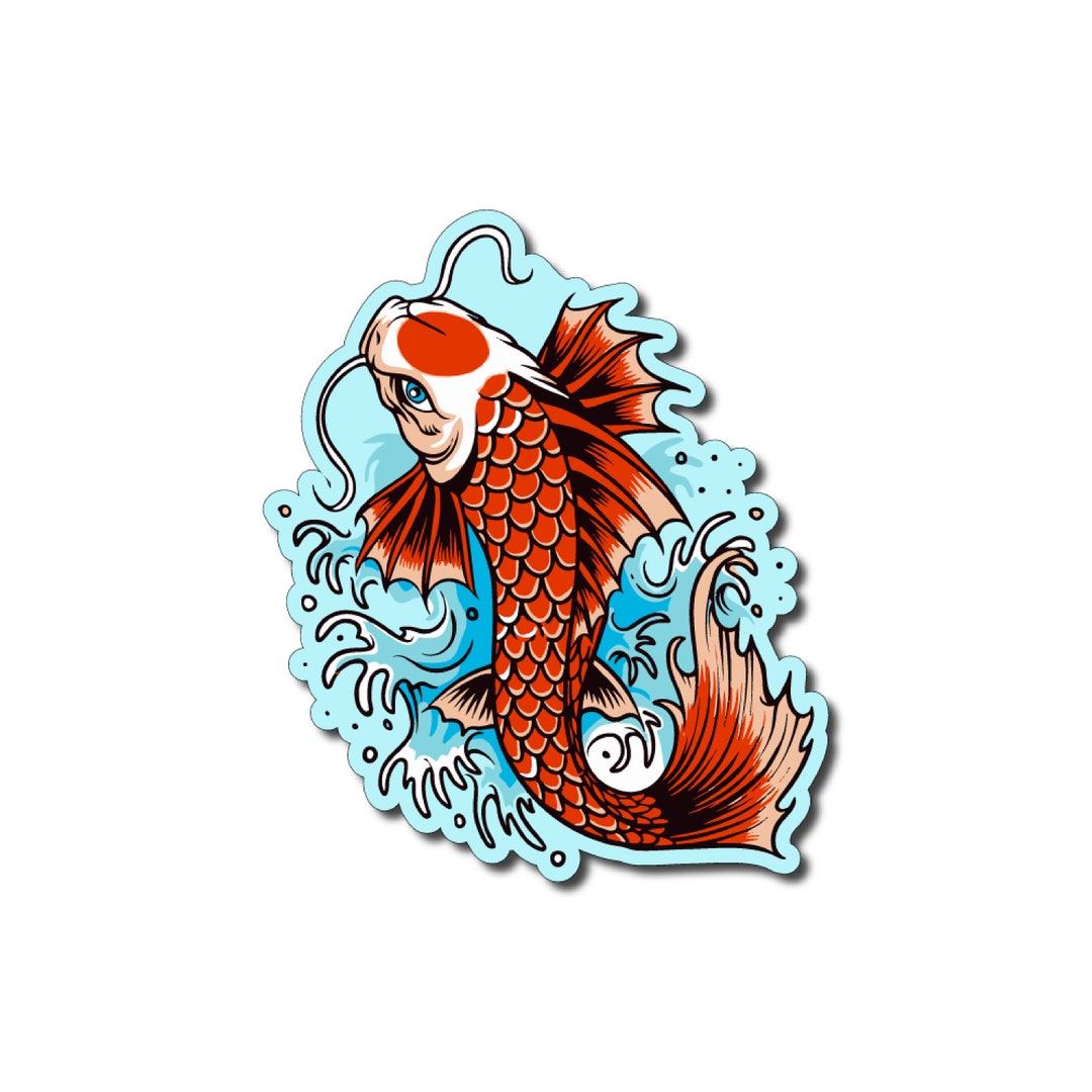 Koi Carp Sticker Decal Vinyl JDM Laptop Bumper - Etsy