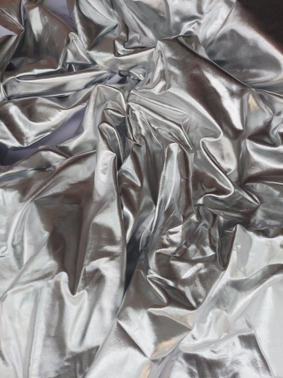 Spandex Metallic Silver Fabric Sold by the Piece over 2 - Etsy