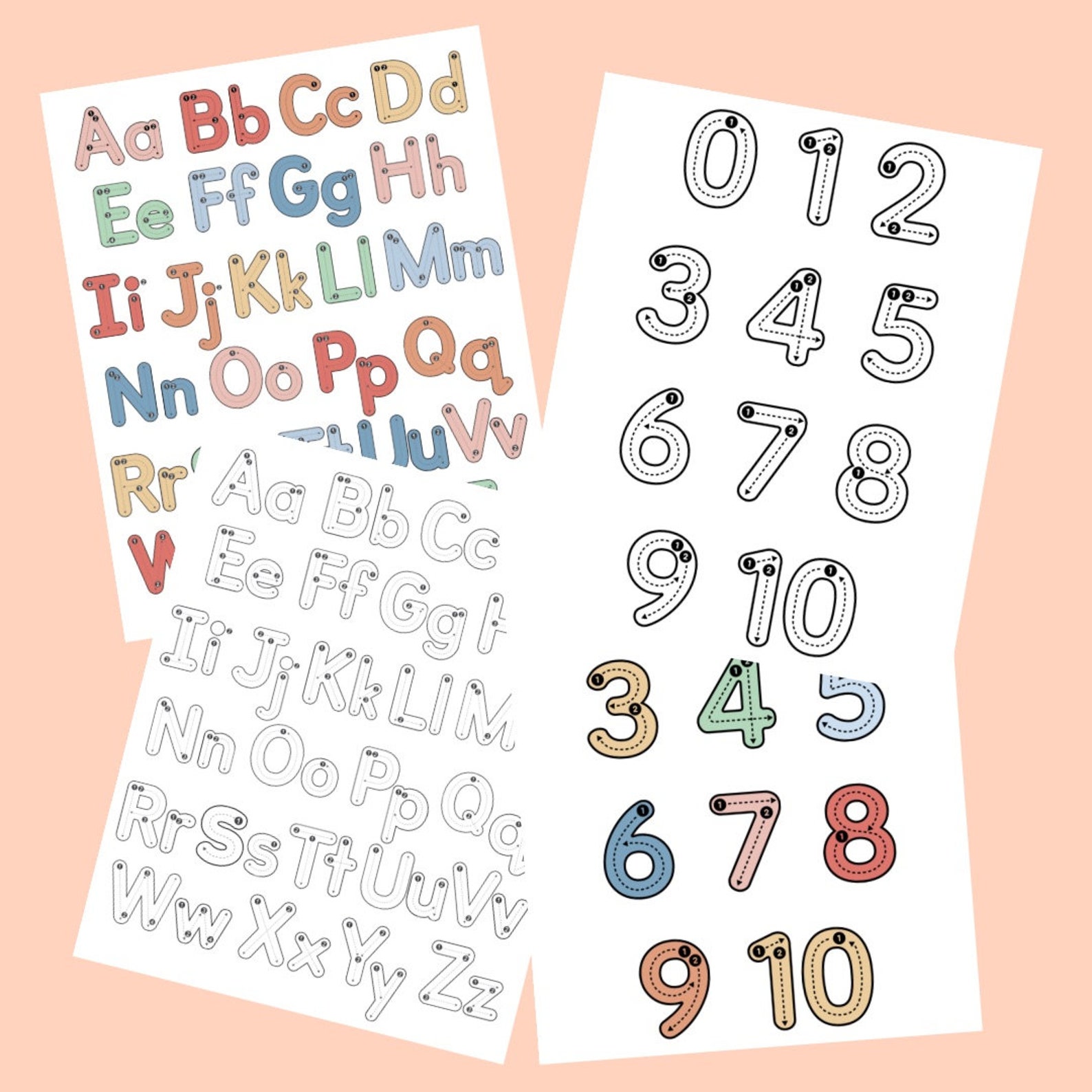 Alphabet & Number Posters-abc’s-homeschool Posters-letters and Numbers ...
