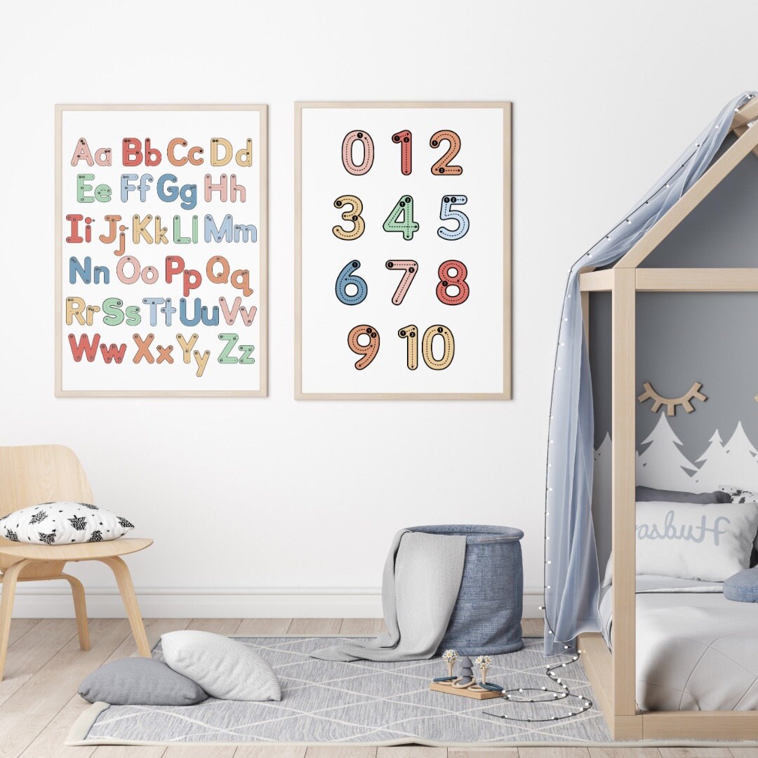Alphabet & Number Posters-abc’s-homeschool Posters-letters and Numbers ...