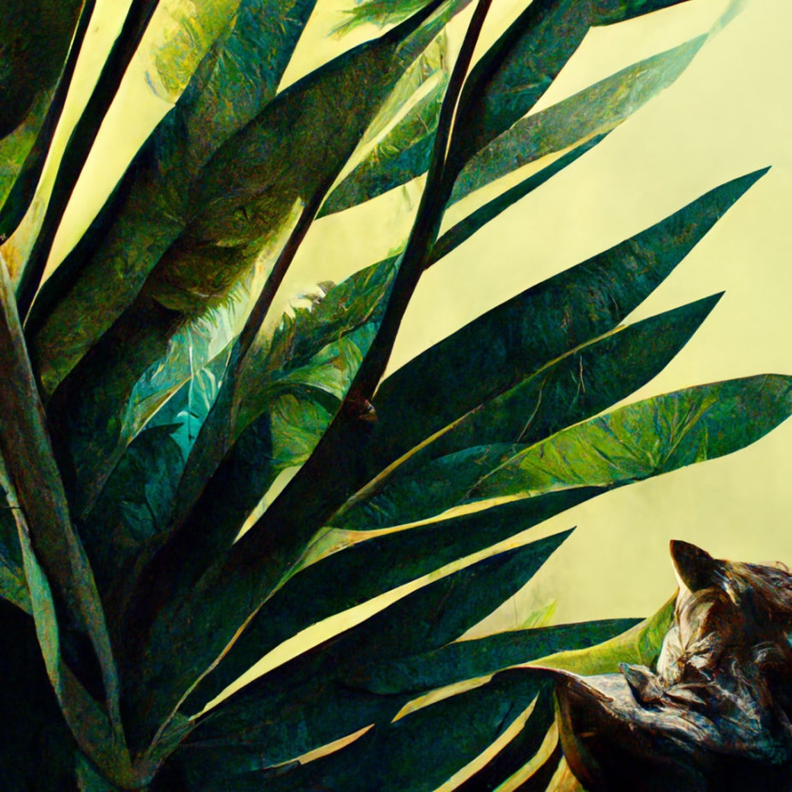 Boho Jungle Wallpaper Design Tropical Jungle Design & - Etsy