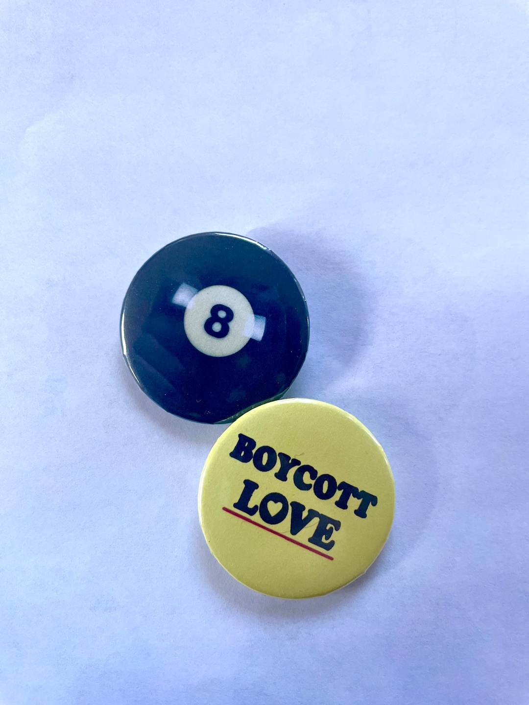 Fall Out Boy 8ball and Boycott Love Button Pin Set Folie a - Etsy