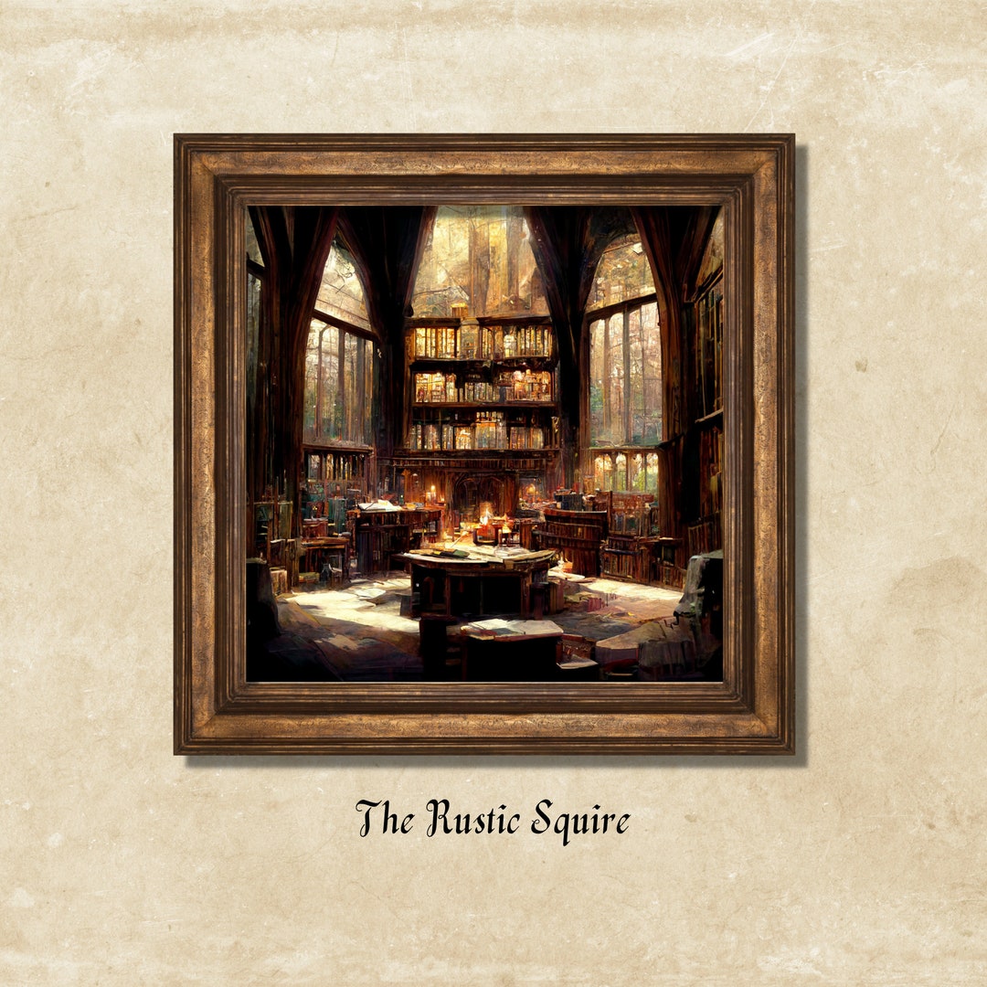 Antique Library Art Print | Vintage Wall Art | Victorian Home Decor ...