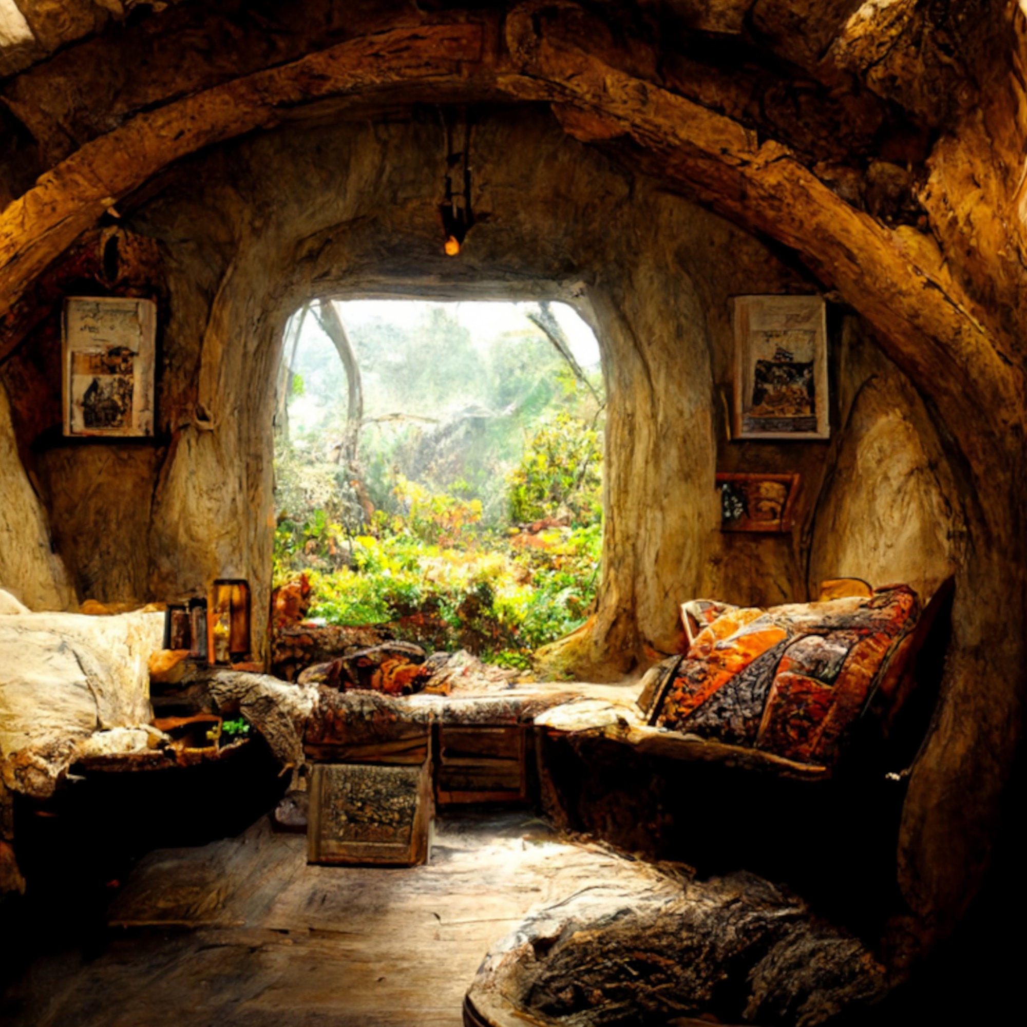 Rustic English Cottage Art Print | Medieval Fantasy Home Interior ...