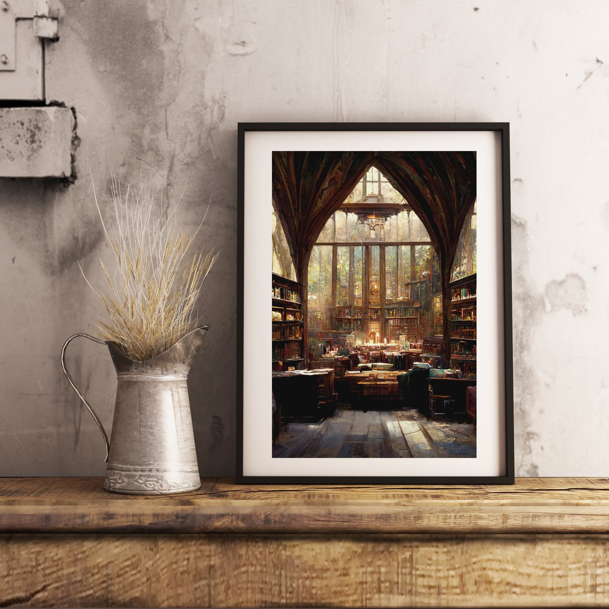 Antique Library Art Print | Vintage Wall Art | Victorian Home Decor ...