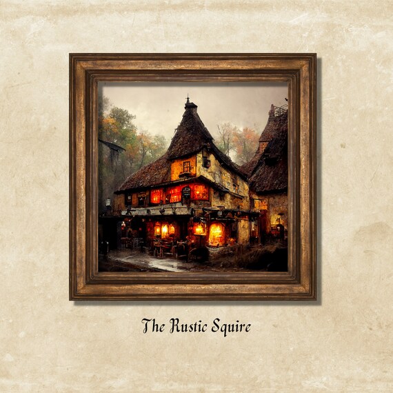 Rustic Medieval Tavern Art Print Antique Wall Art Vintage - Etsy
