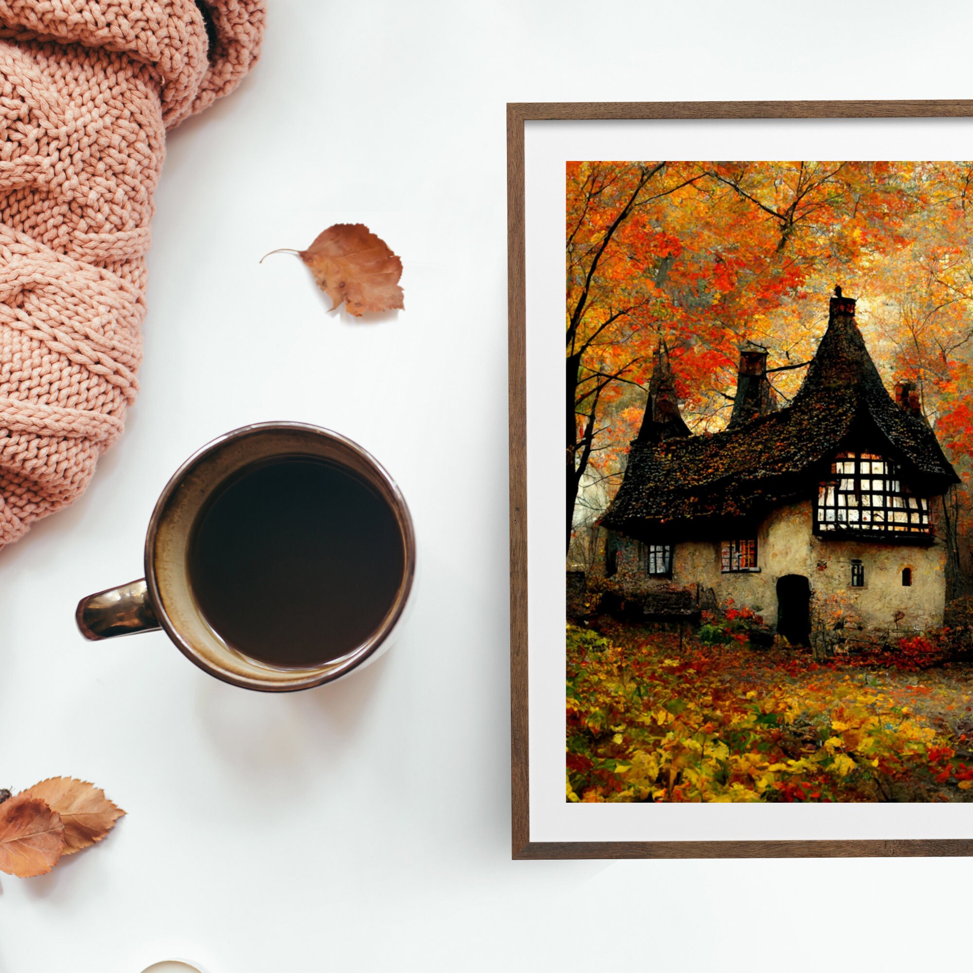 Rustic Cottage Print | Medieval Fantasy House | Tudor Architecture ...