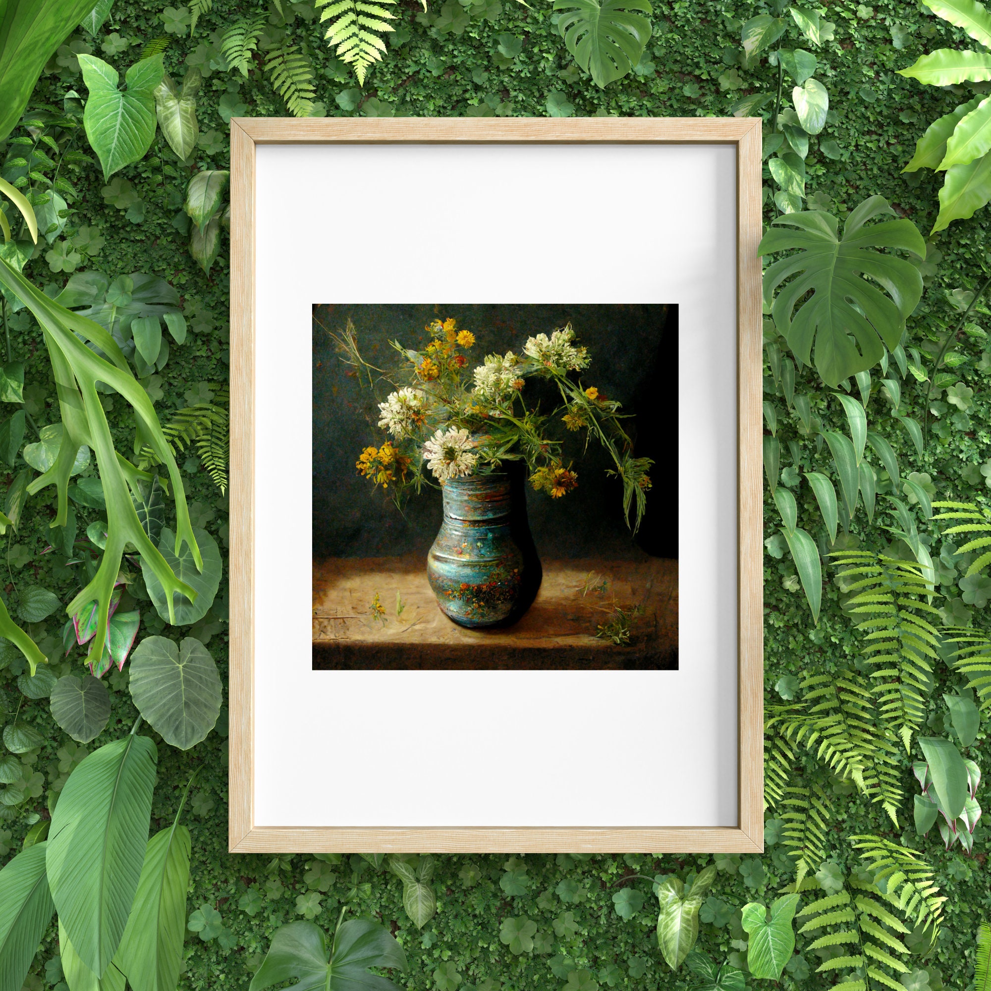 Rustic Flower Art Print Floral Wall Art Vintage Home Decor Antique ...