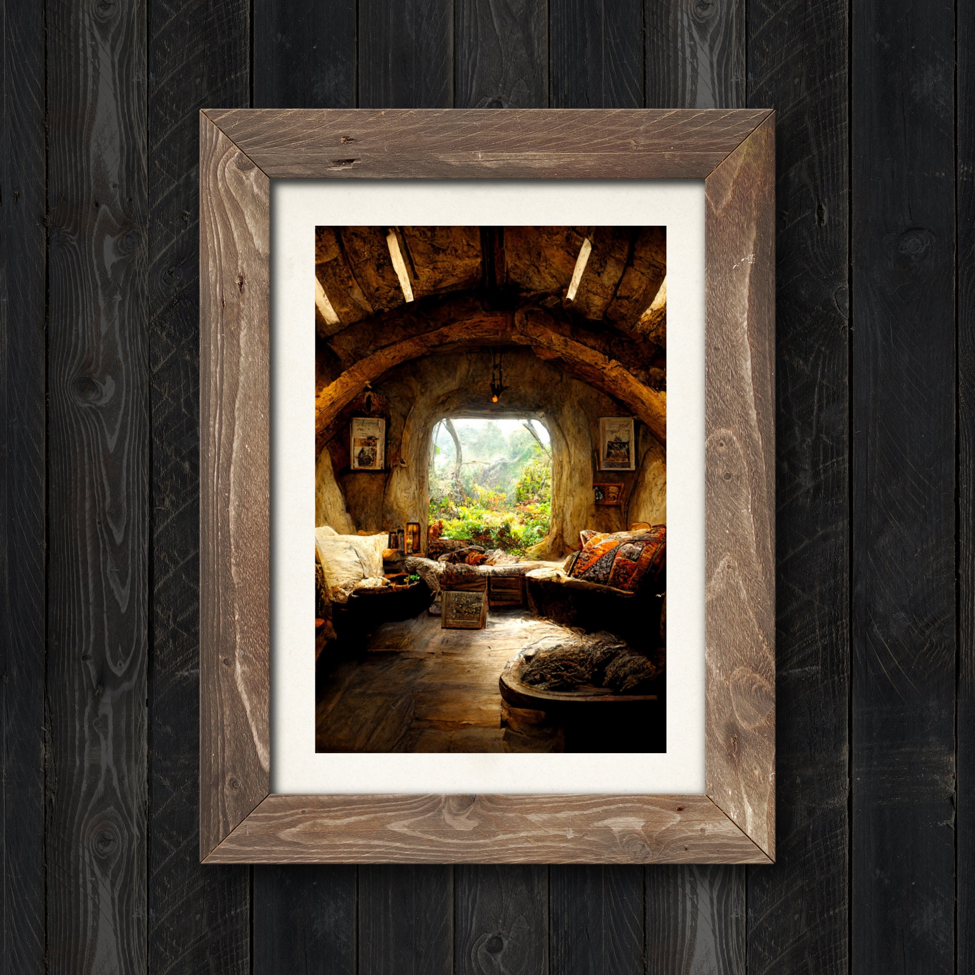 Rustic English Cottage Art Print Medieval Fantasy Home Interior Spring ...