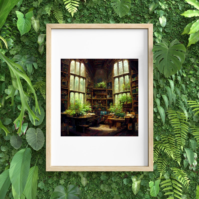 Antique Botanical Library Art Print | Vintage Wall Art | Victorian Home ...