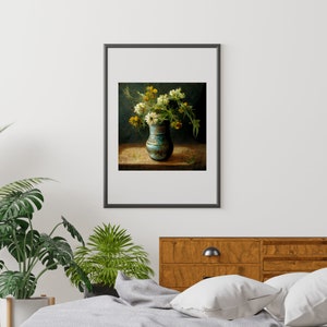 Rustic Flower Art Print | Floral Wall Art | Vintage Home Decor ...